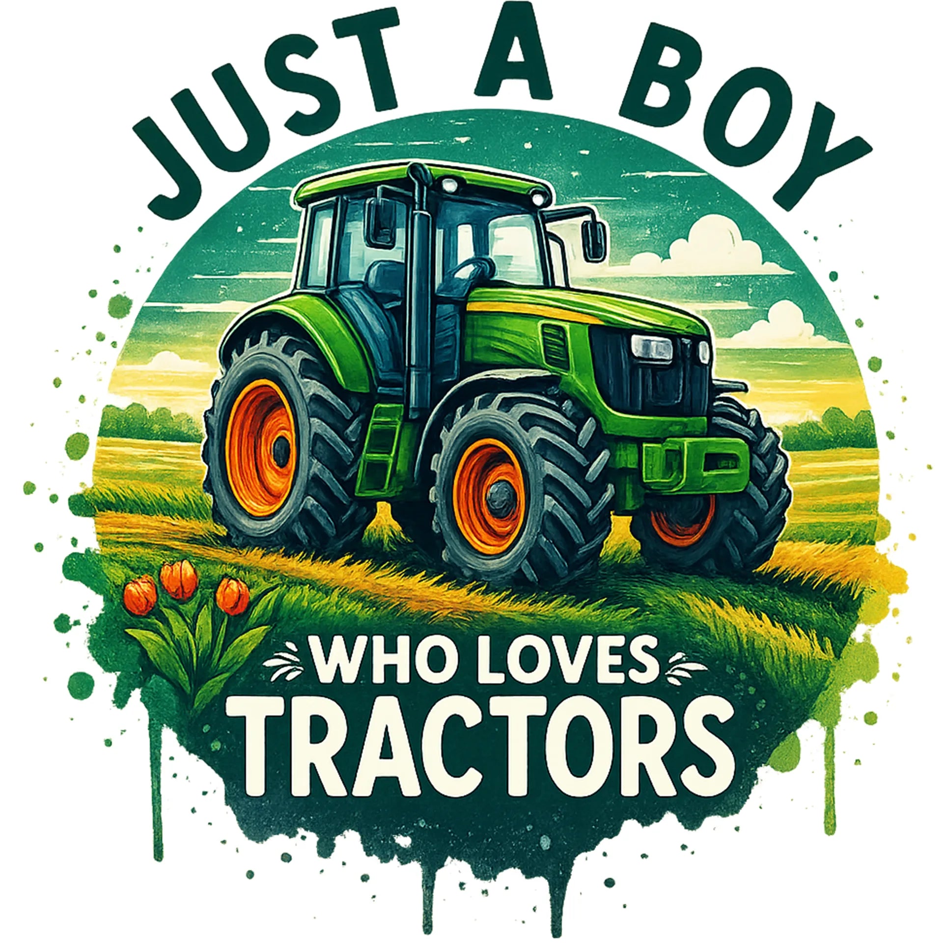 Bügelbild Just a Boy Traktor | Näh Paradies