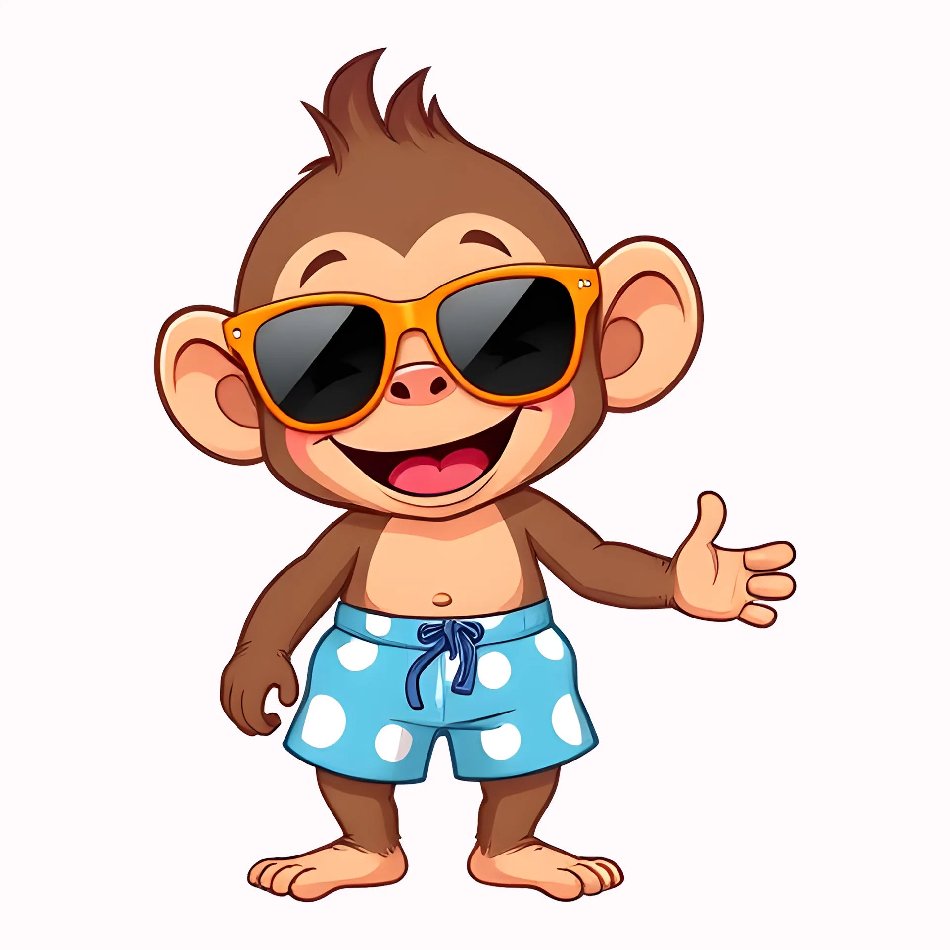 Permanent Sticker Affe Coco im Urlaub