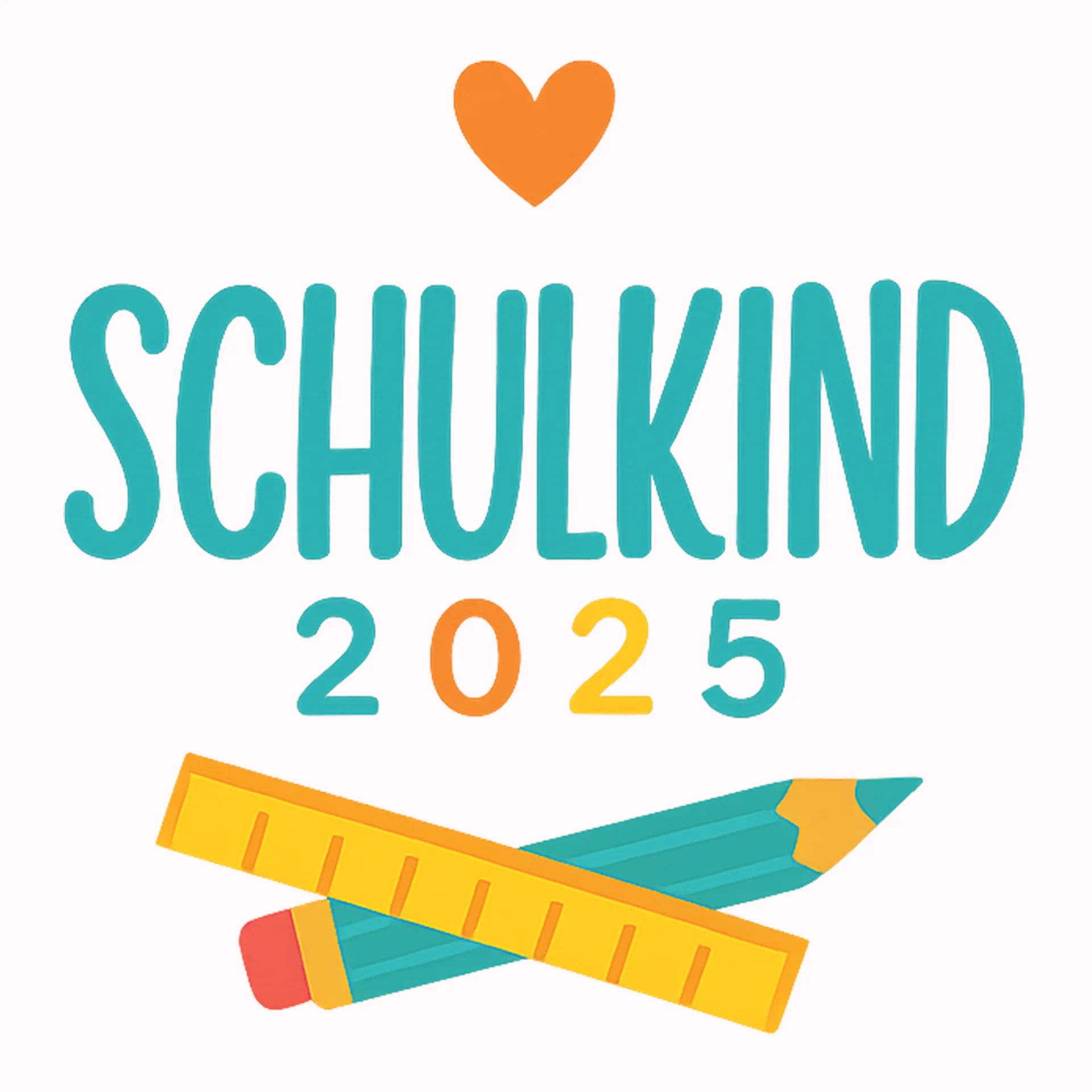 Permanent Sticker Schulkind 2025 Stift und Lineal